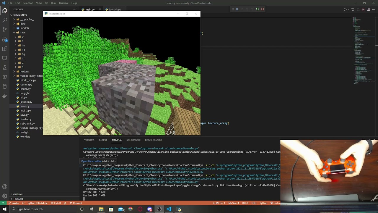 Python Minecraft Clone Controller Example