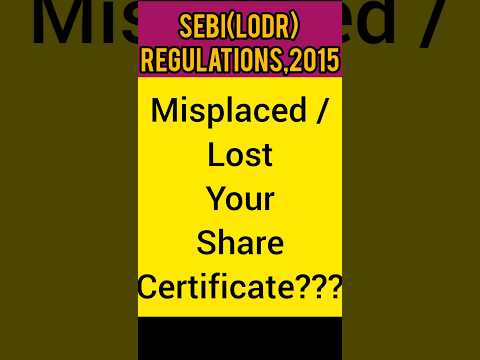 What happens🤯⁉️when Share certificate is lost/ misplaced‼️SEBI (LODR) REGULATIONS,2015