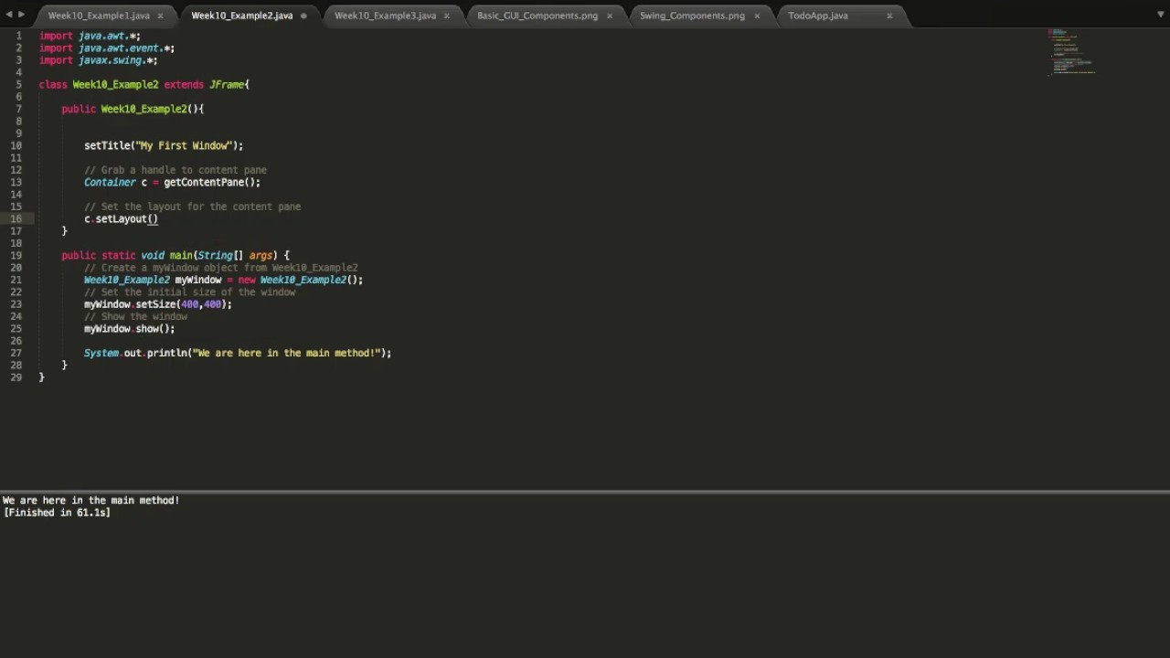 Adding Basic User Interface Components to a JFrame Window in Java