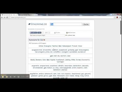 German Tutorial on Synonyms