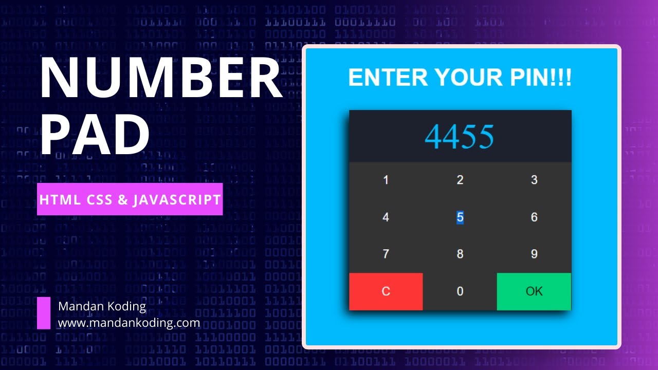 Creating Custom Numeric Keypad for Your Website using HTML, CSS, and JavaScript