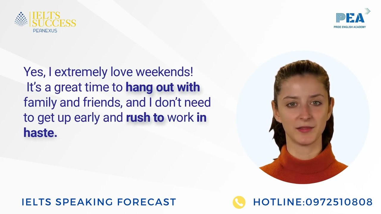 Do you like weekend - IELTS SPEAKING FORECAST 1 -2023