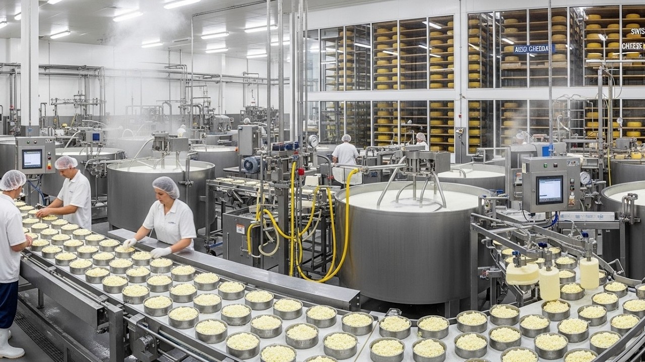 Inside the Cheese Factory – How Millions of Pounds Are Made Daily 🧀