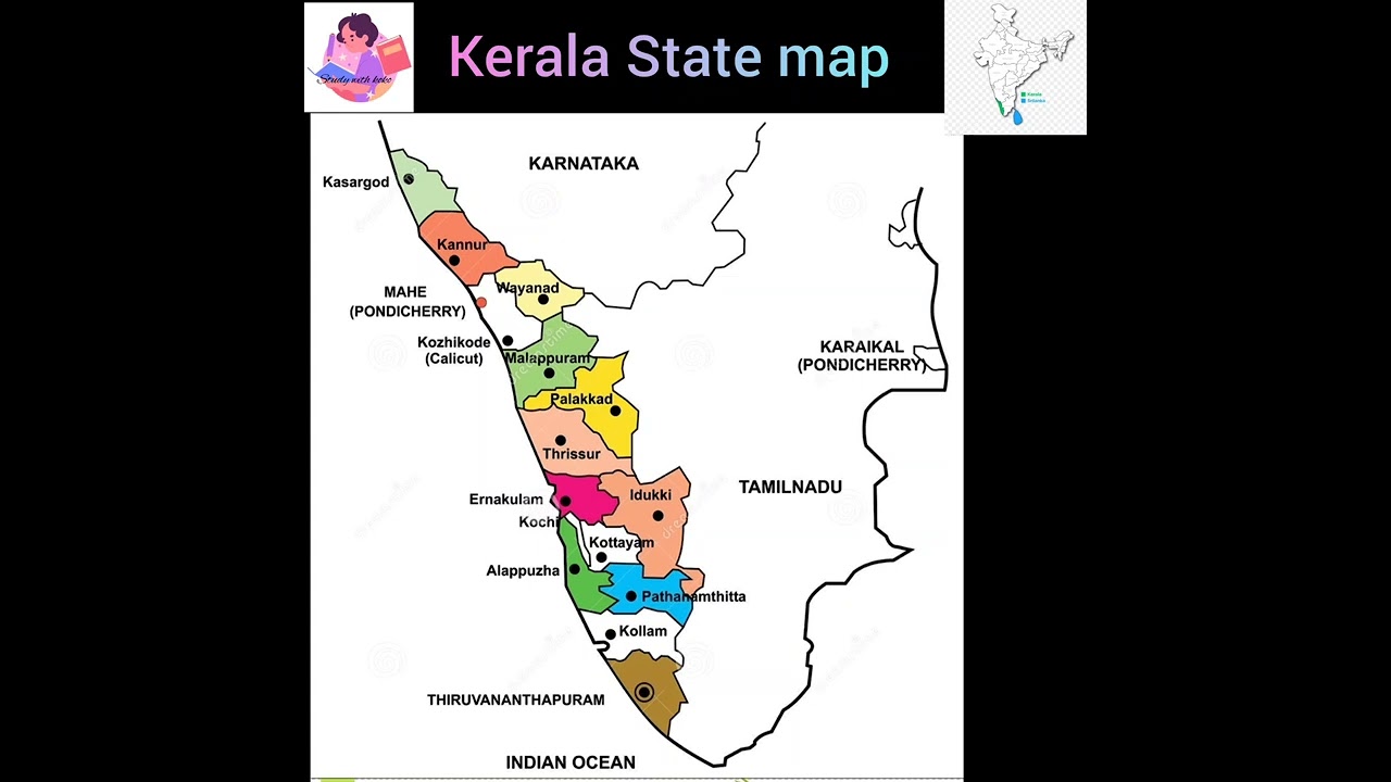 kerala and it's districts#indiangeography#map#kerala#india#geography#upsc#opsc#shorts#studywithkoko