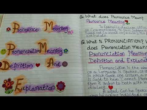 Pronunciation Meaning | Definition And Explanation