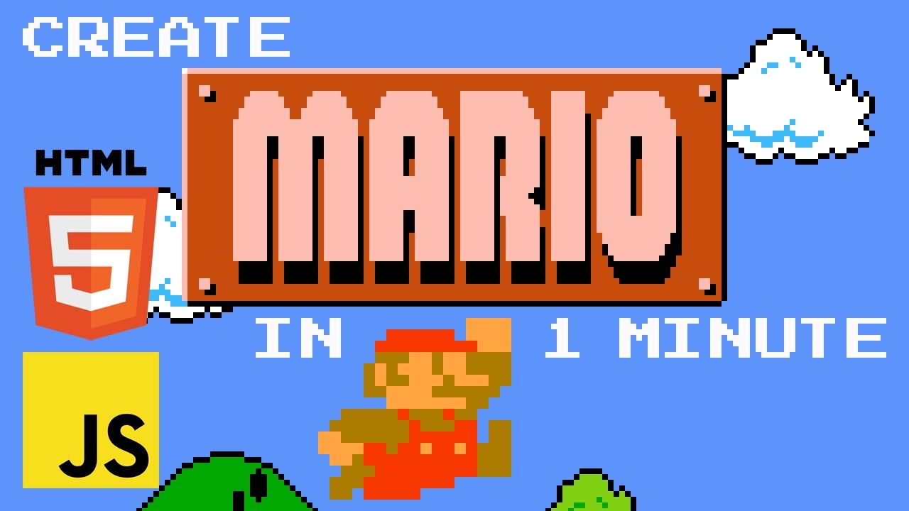 Code Mario in one minute! Beginner Javascript Tutorial