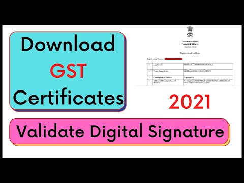 How to download GST Certificate and Validate Digital Signature 2021 | GST Certificate download