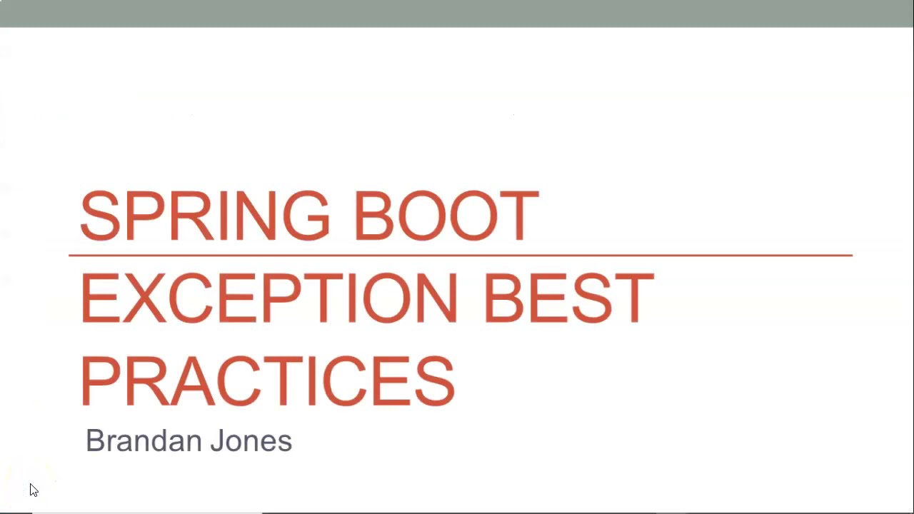 Spring Boot Exception Best Practices Example