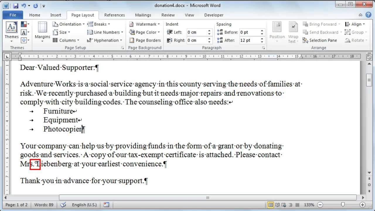 CAT 10 Word Processing Office - 6 Formatting Marks