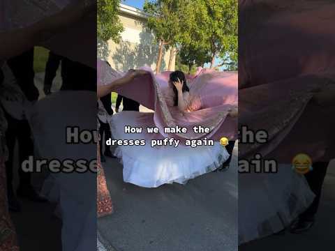 How we make the #quince dresses puffy again 😂#quinceañera #dance #chambelanes #orozcovals