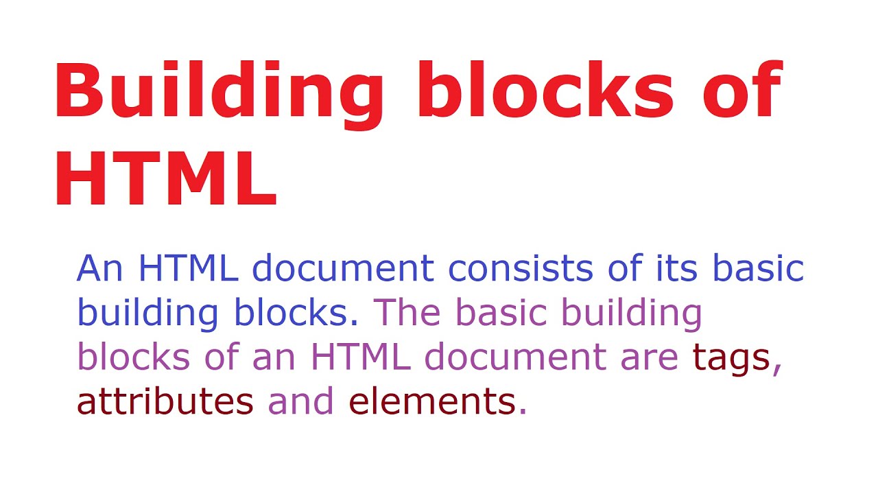 Building blocks of HTML