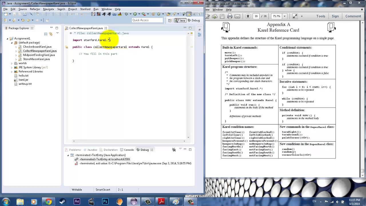 CS106A Assignment 1 Problem 1 - CollectNewspaperKarel