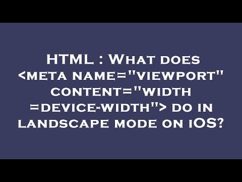 HTML : What does meta name="viewport" content="width=device-width" do in landscape mode on iOS?
