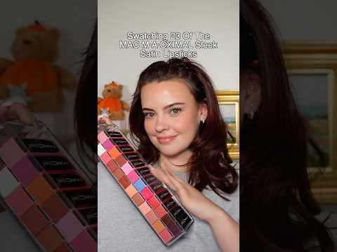 Swatching 23 of the MAC M路A路CXIMAL Sleek Satin Lipsticks #beauty #makeup #lipstick #maccosmetics
