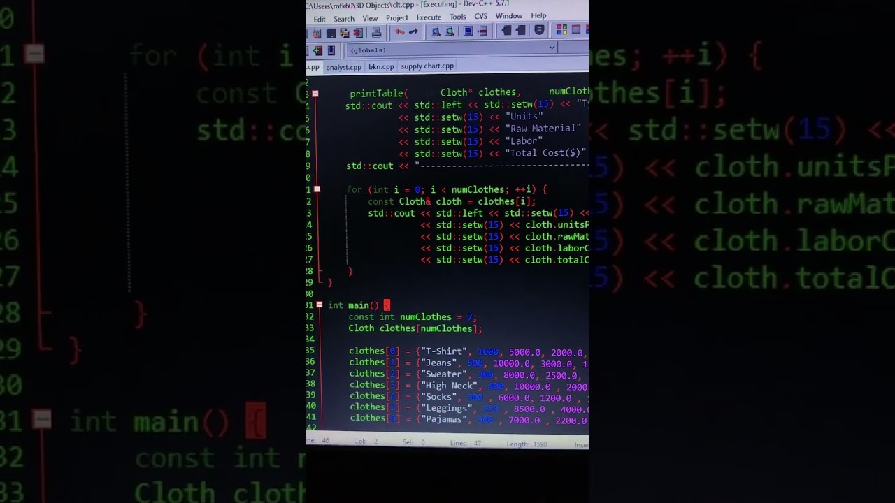 cloth types c++ #code #codemasters #coding #cpp #coderstokyo #codinglife #codingninja #coders