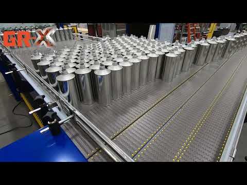 High Speed Single Filing Conveyor with Mass Accumulation Table