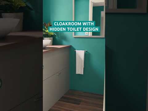 CLOAKROOM WITH HIDDEN TOILET DESIGN the hidealoo #bathroomdesign #smallbathroom #toilet #plumbing