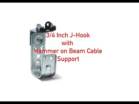 ¾ Inch J-Hook w/ Hammer on Beam Clamp Cable Support P#90-259-109