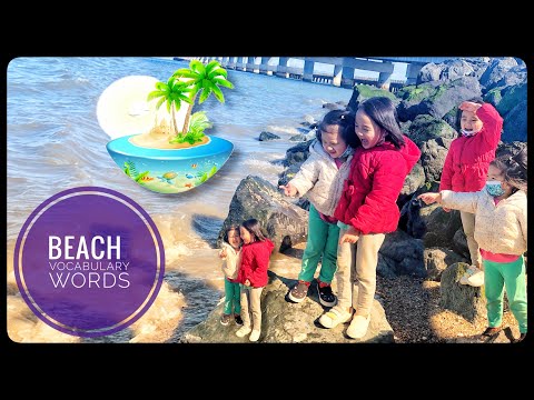 Things You See At The Beach | Learning words for kids | Day at the beach with KB
