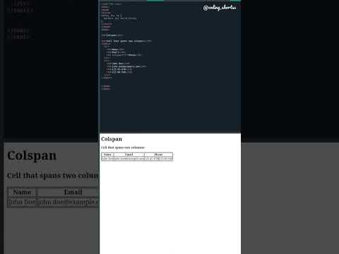 Colspan example | HTML table #viral #shorts #short #shortvideo