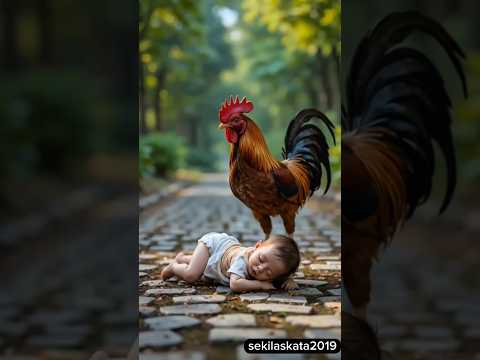 rooster hungry and try to find food