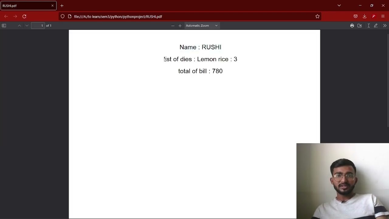 Restaurant Billing System that provides basic functionalities in python with  source-code