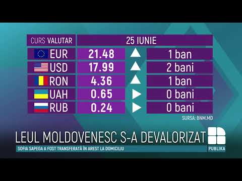 CURS VALUTAR 25 iunie: Leul moldovenesc se devalorizează față de euro