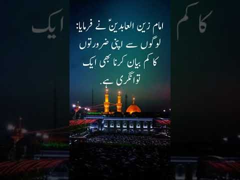 Imam Zain ul abideen a.s ne fermaya| islamic quotes in urdu #shorts #ytshorts #viralvideo