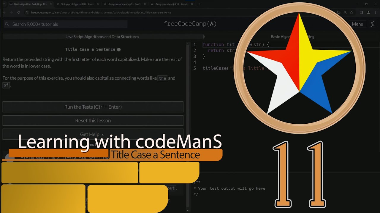 JavaScript Basic Algorithm Scripting: Title Case a Sentence | FreeCodeCamp