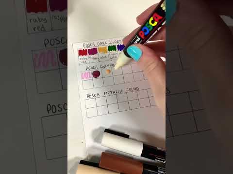 Swatching Posca Coloring Pens