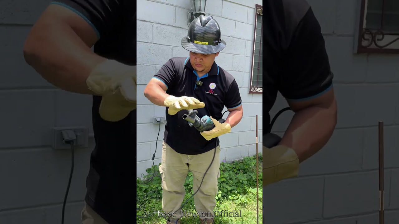 A great trick: the drill bit for inserting Copper Weld rod. #electrician #tools #electricity