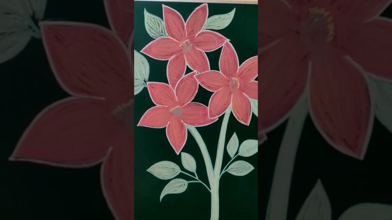 Flower Art on School Classroom Board #shorts #shortvideo #shortviral #art
