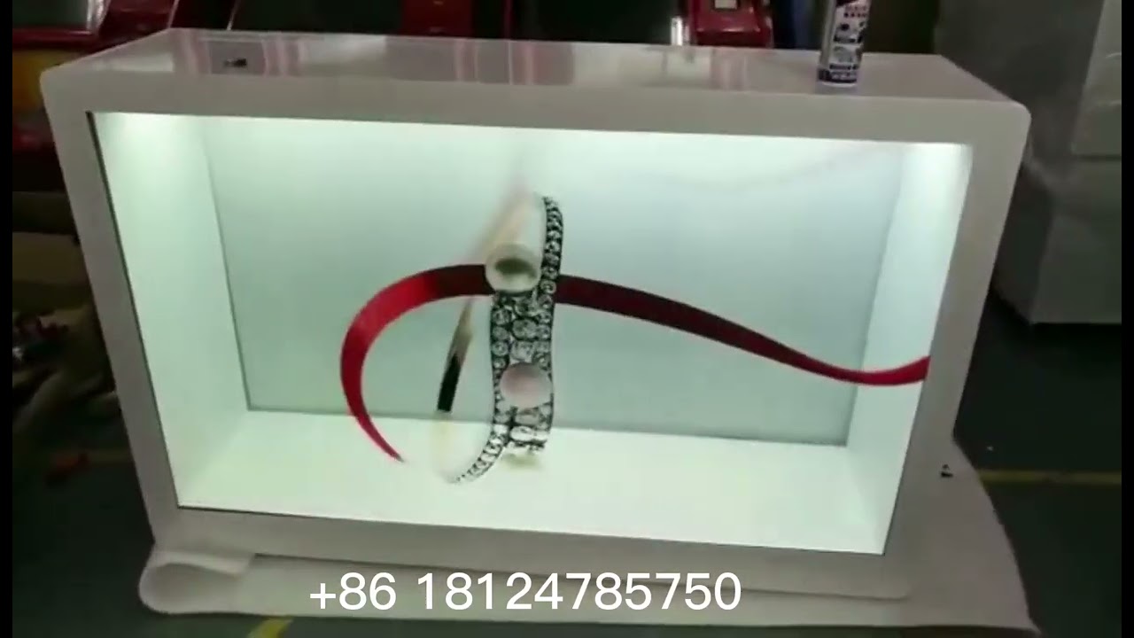 32 inch transparent LCD screen showcase for jewelries