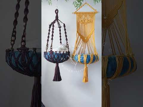 Check out these cute macrame cat hammocks we create:)