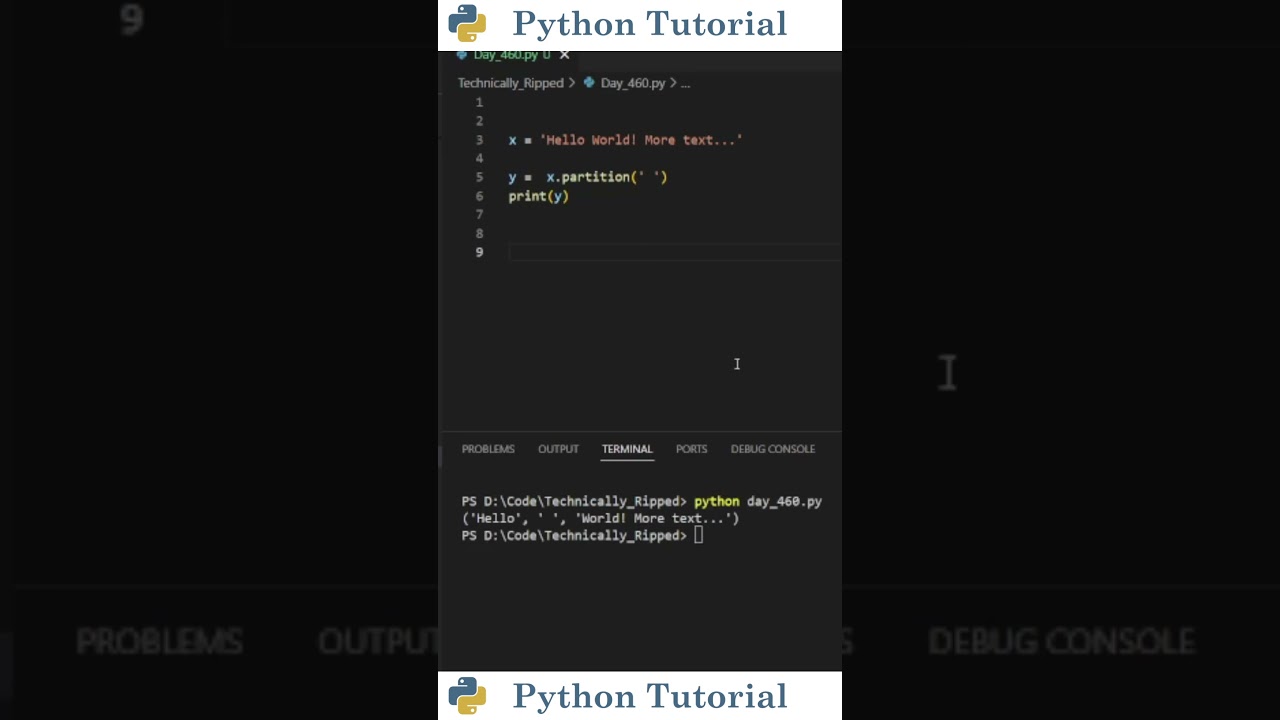 Partition Python Strings | Python Tutorial