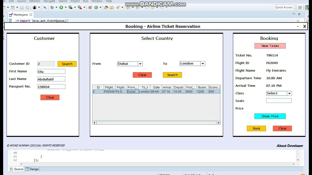 Airline Reservation System - Booking Tickets