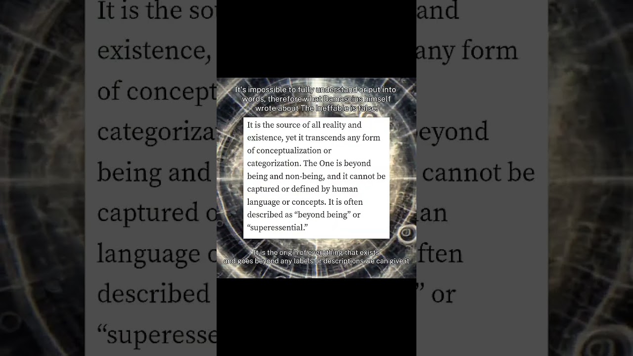 Scanning The Ineffable (Damascius Neoplatonism)