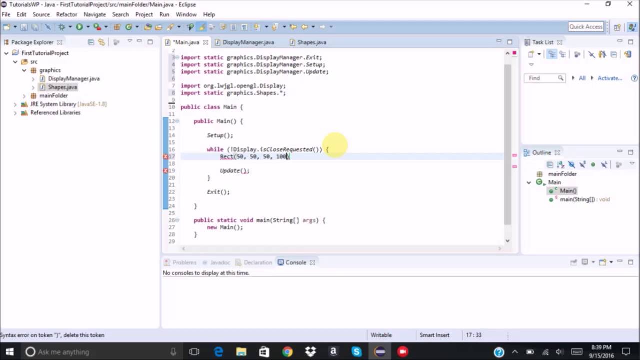 Java Programming Tutorial (with LWJGL) #3 - Basic Shapes