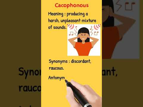Cacophonous : Meaning, pronounciation, synonyms, antonyms, Usage & Examples Learn English,understand