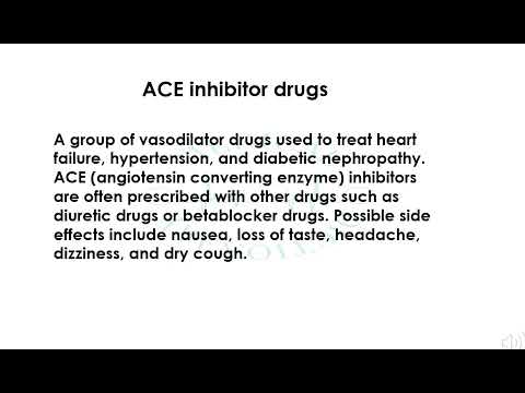 ACE inhibitor drugs |Medical dictionary
