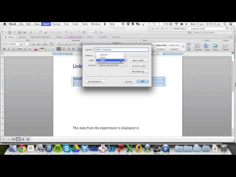 Linking text to tables in Microsoft Word