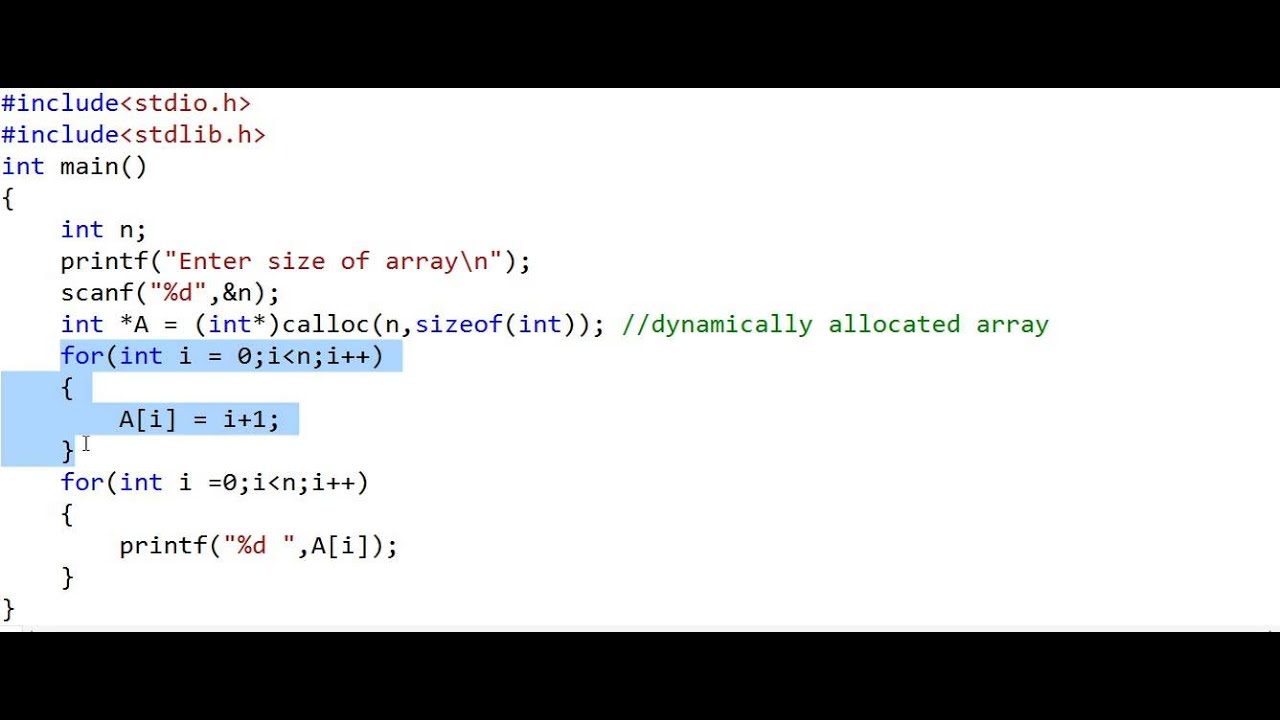 Dynamic memory allocation in C - malloc calloc realloc free