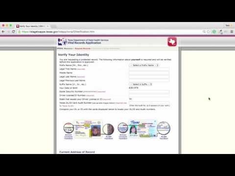 Texas.gov Birth Certificate Request Demo Video