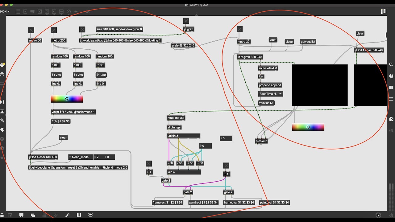 Drawing & Colour Tracking (Max Msp)