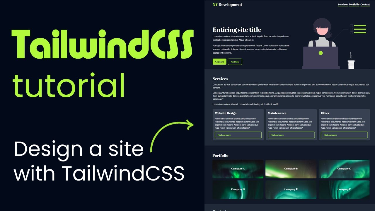 Tailwind CSS Tutorial - Build a website using HTML and Tailwind CSS