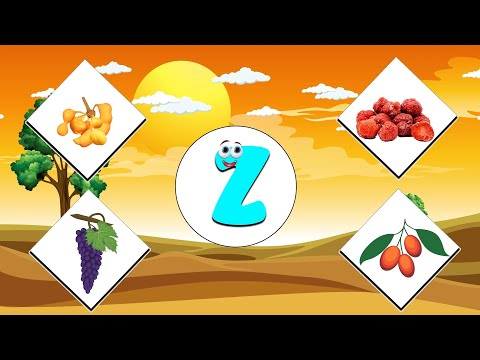 4 Words From Z | Fruits That Start With Letter Z | Baby Flash Cards Fruits | Toddler Learning Video