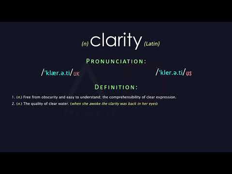 Clarity Meaning And Pronunciation | Audio Dictionary