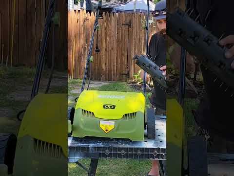 Sun Joe lawn dethatcher and scarifier. Full review 2yrs use. Start thinking autumn lawn care now!