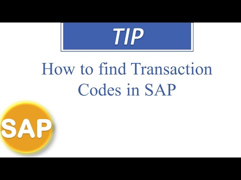 How to find Transaction Codes in SAP