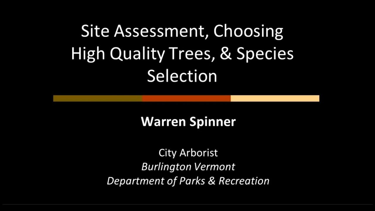 Tree Selection and Planting Site Assessment
